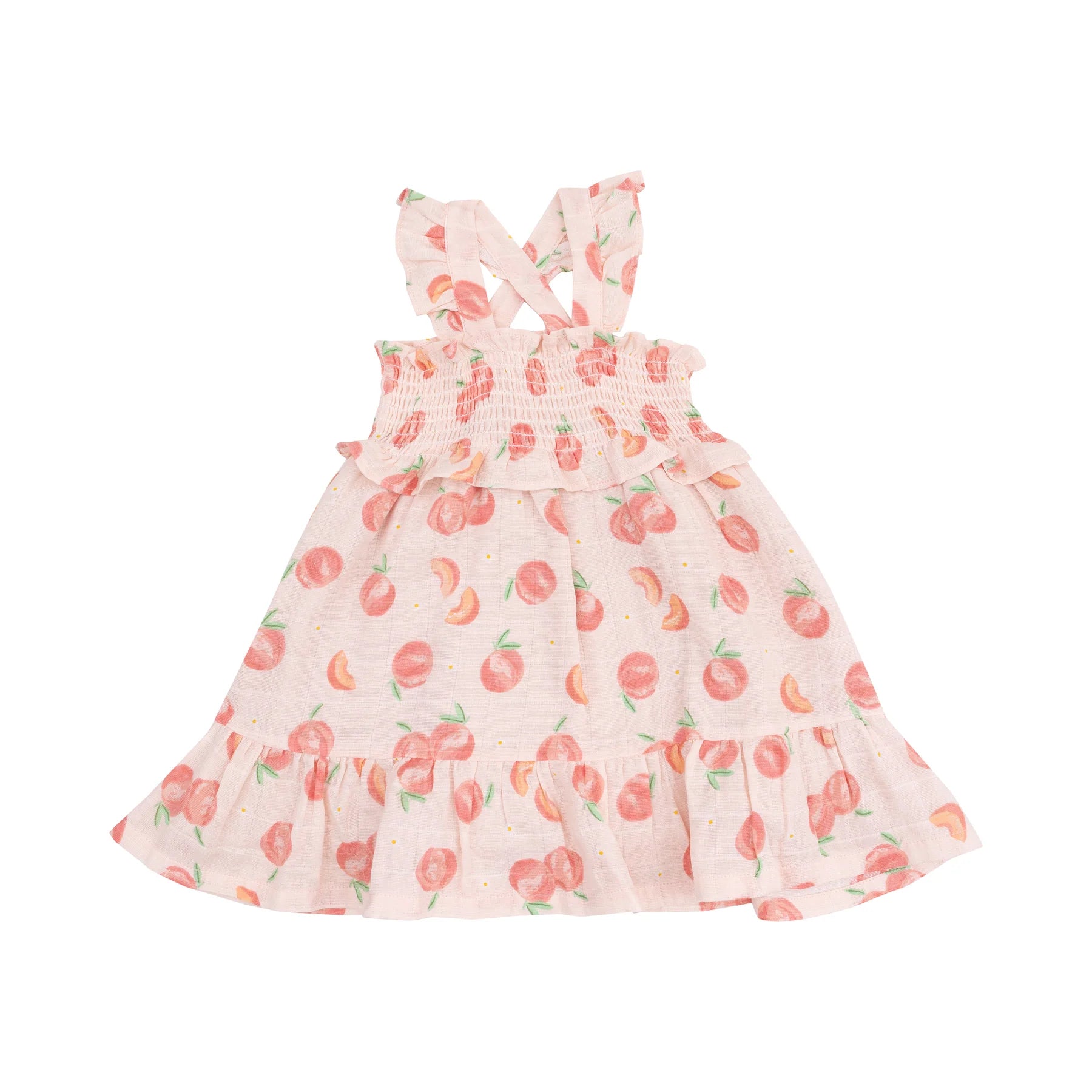 Sweet Peach Smocked Ruffle Sundress – Hot Pink Brentwood